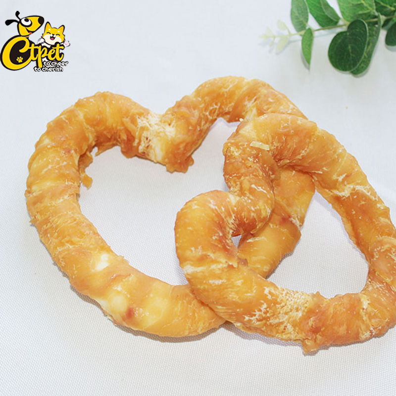 Heart Rawhide Donuts with Chicken