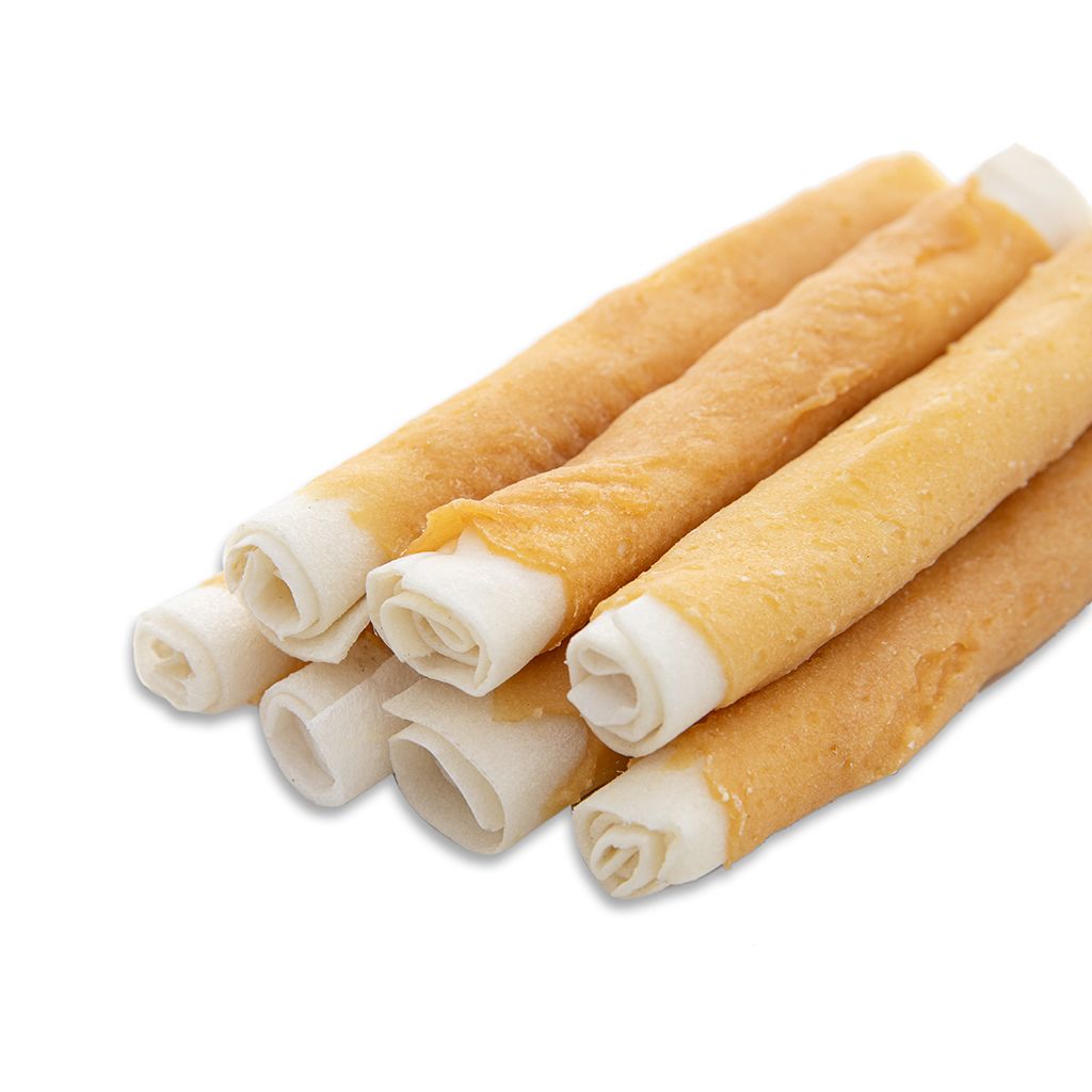 rawhide roll with chicken ,chicken sauce roll